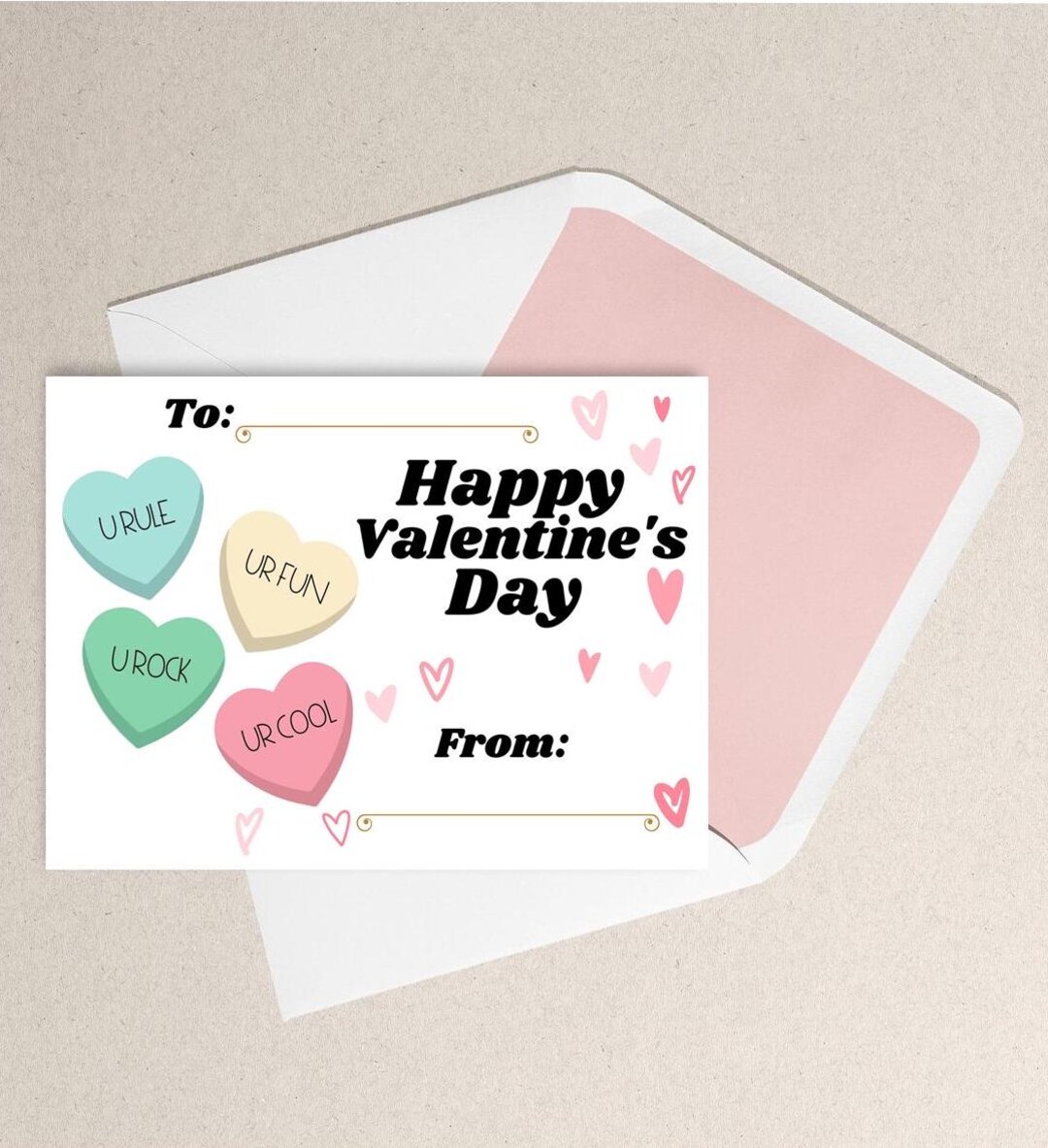Conversation Hearts Valentines Cards Classmate Valentines Cards School ...