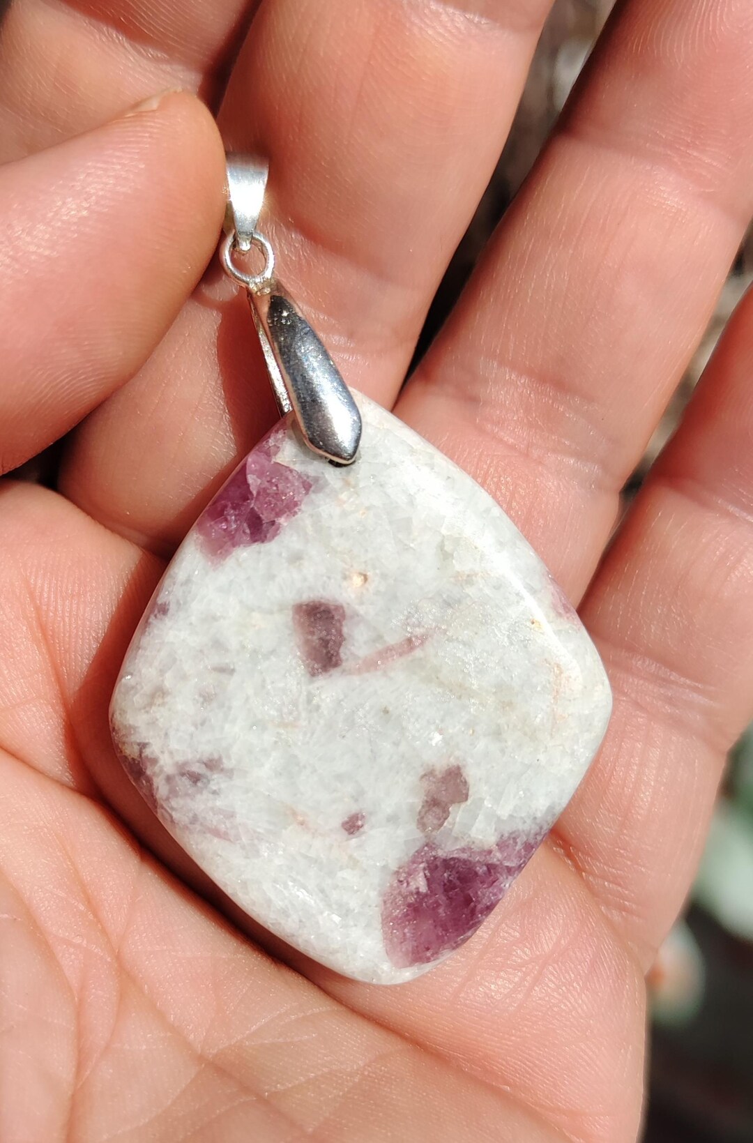 Pink Turmalin (rubellite) in Quarz Pendant - Etsy