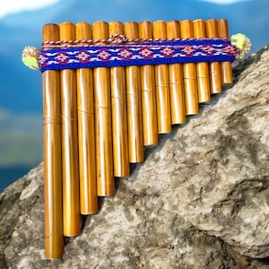 NEW Arrivals ! Authentic Pan Flute, Colorful Stripe With String, Andean ...