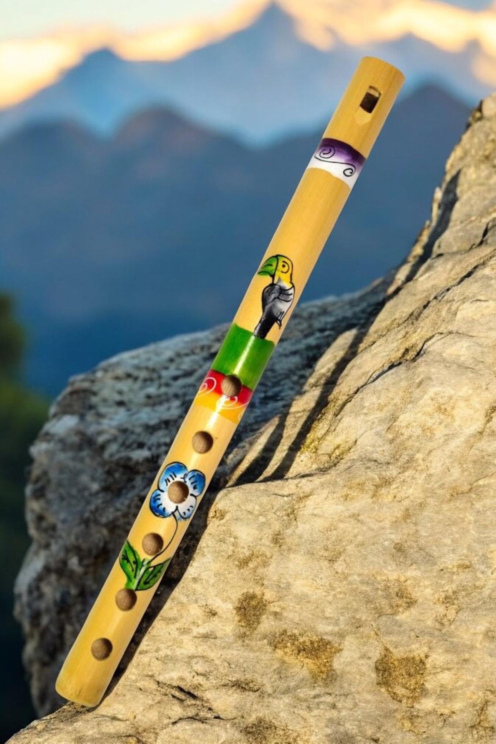NEW ! Authentic Flute, Andean Flute , Musical Toy, Bamboo ,handpainted ...