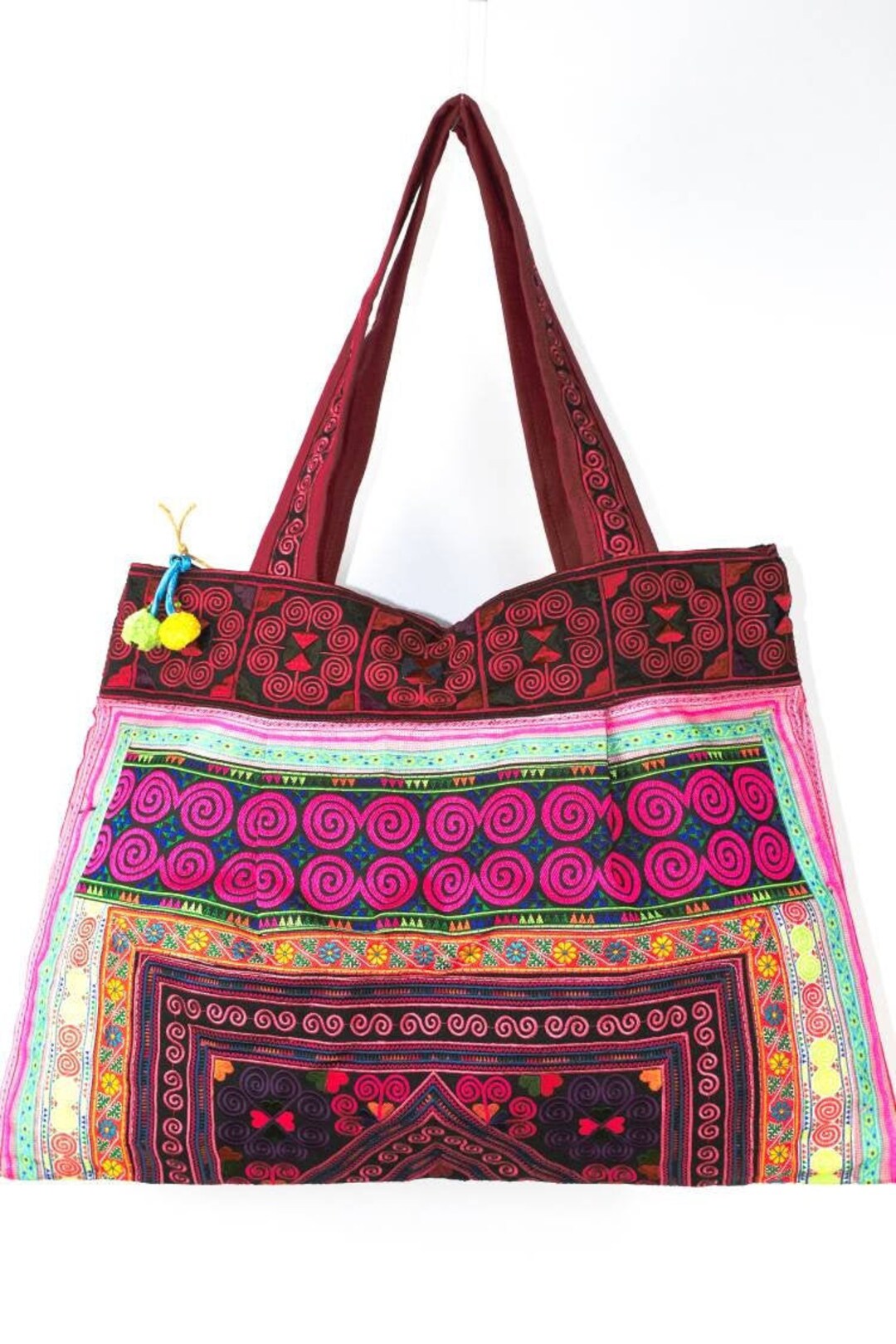 NEW Embroidered Shoulder Flower Bag /tote /cotton Trendy Big Carrying ...