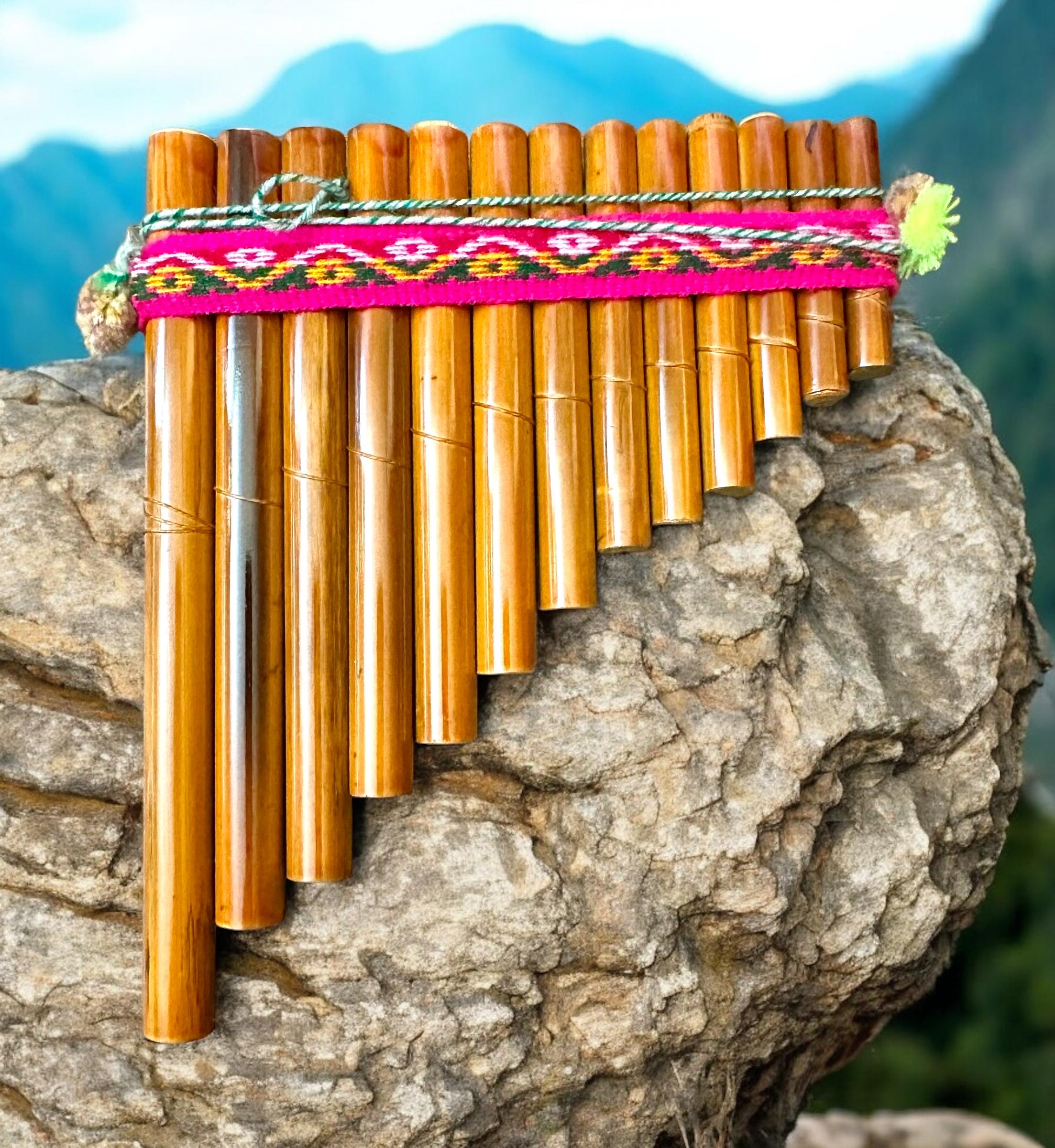 NEW Arrivals ! Authentic Pan Flute, Colorful Stripe With String, Andean ...