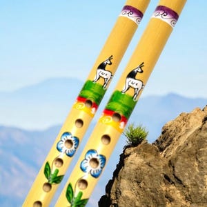 NEW ! Authentic Flute, Andean Flute , Musical Toy, Bamboo ,handpainted ...