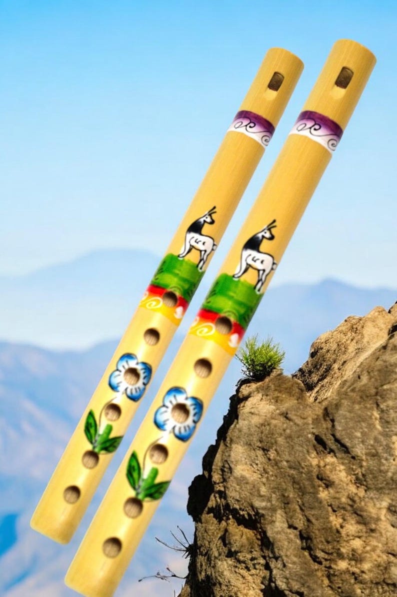 NEW ! Authentic Flute, Andean Flute , Musical Toy, Bamboo ,handpainted ...