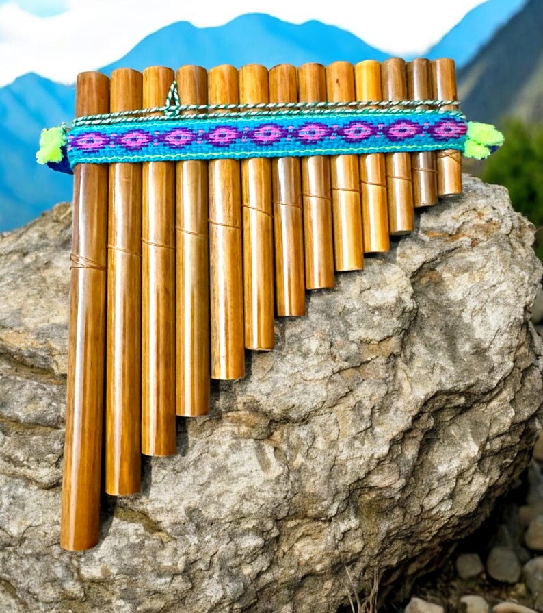 NEW Arrivals ! Authentic Pan Flute, Colorful Stripe With String, Andean ...