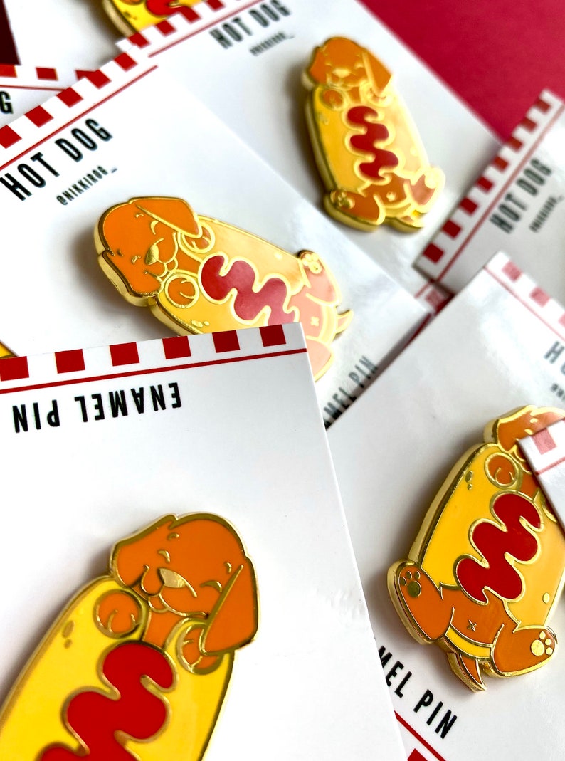 Hot Dog Enamel Pin - Etsy
