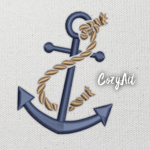 Anchor With Rope Embroidery Design 8 SIZES Machine - Etsy