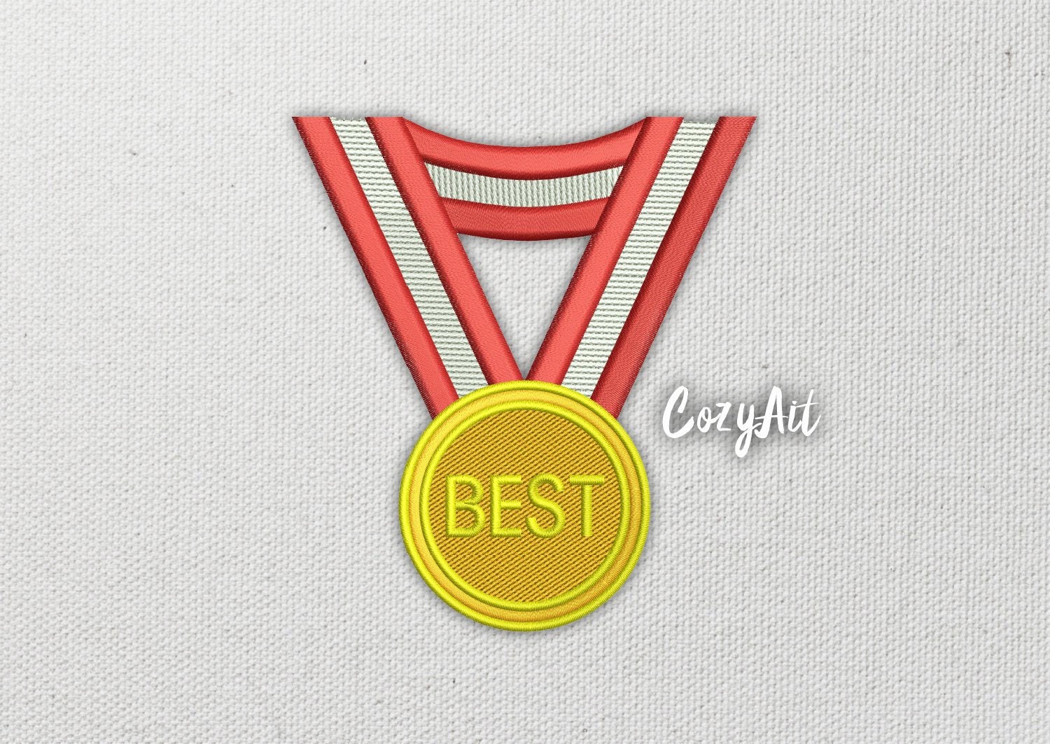 DIGITAL: Medal for the Best One With Ribbon 3 Sizes Embroidery Design ...