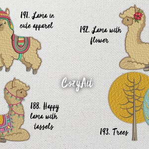 DIGITAL: 20% OFF Cute Lamas Bundle - Pack of 7 Embroidery Designs (3 ...