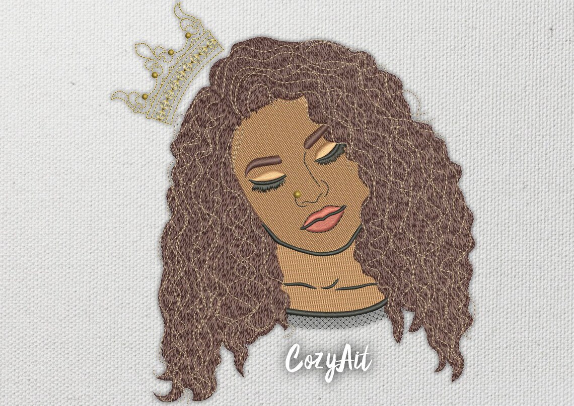 DIGITAL: Princess Tisha With Crown - 4 Sizes Embroidery Design for ...
