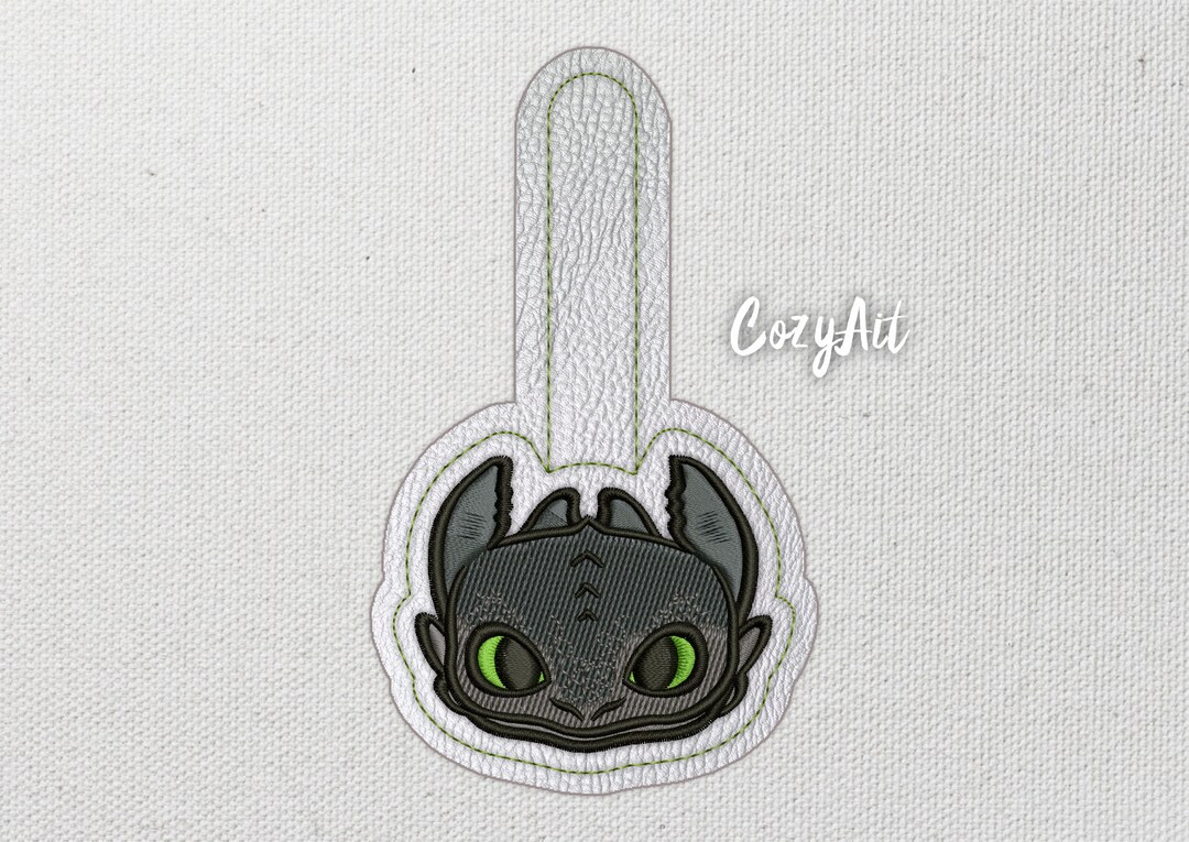 DIGITAL: Dragon Snap Tab - Embroidery Design for Machine Embroidery ...