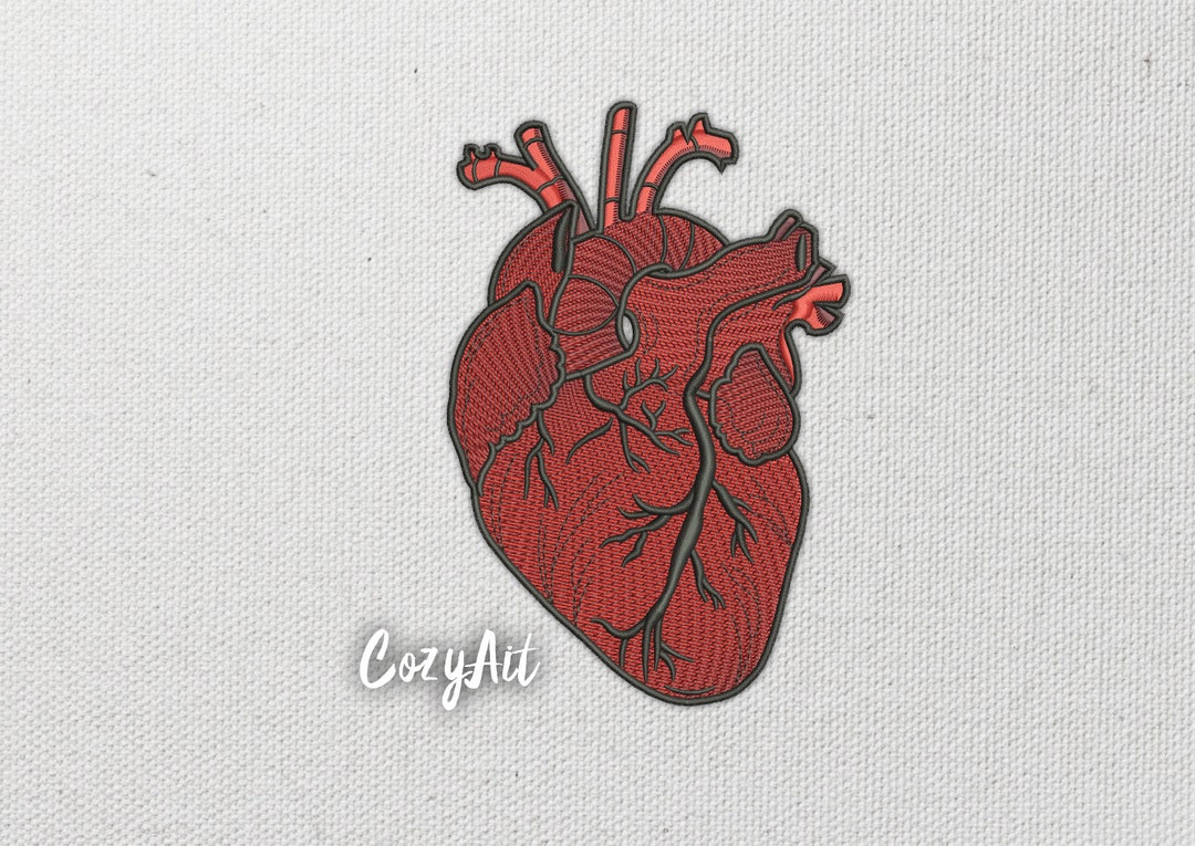 DIGITAL: Realistic Creative Heart - 4 Sizes Embroidery Design for ...