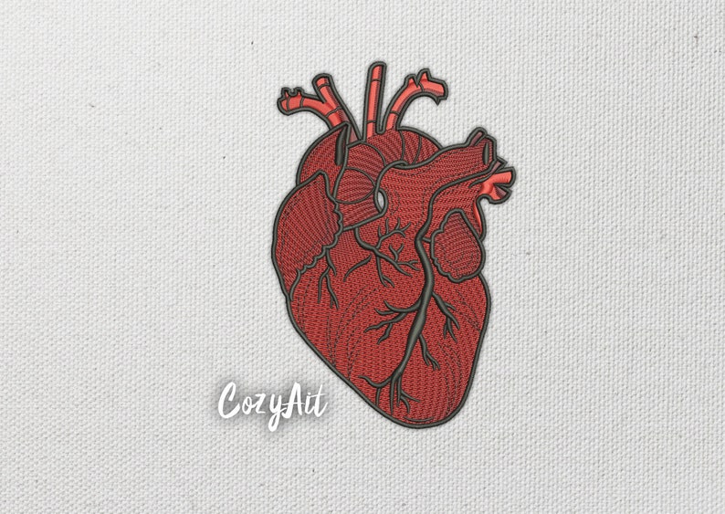 DIGITAL: Realistic Creative Heart 4 Sizes Embroidery Design | Etsy