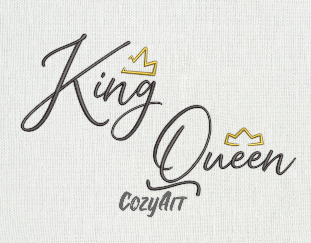 DIGITAL: King and Queen 2 Designs Pack Handwritten Lettering - 5 Sizes ...