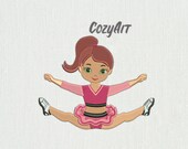 DIGITAL: Cheerleader Girl Jump Splits 3 Sizes Embroidery - Etsy