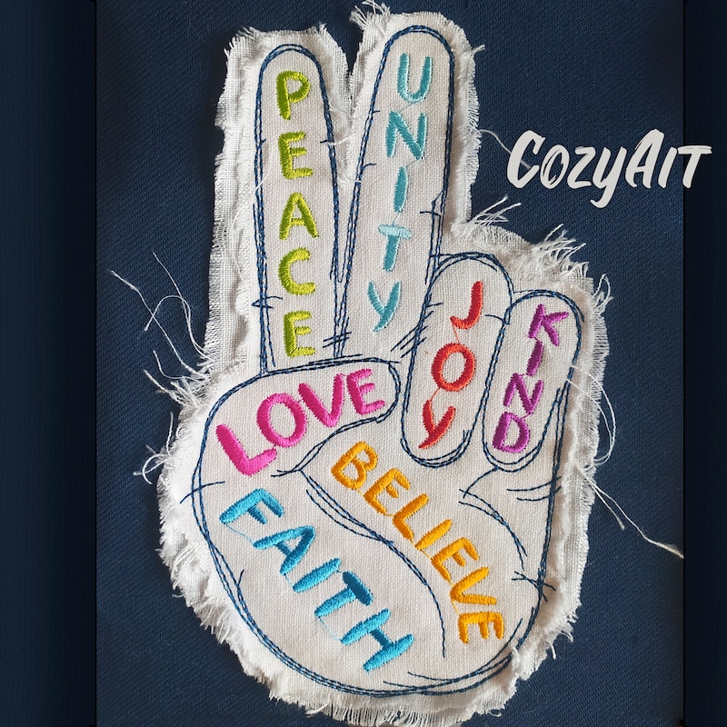 Peace Sign Applique - Etsy