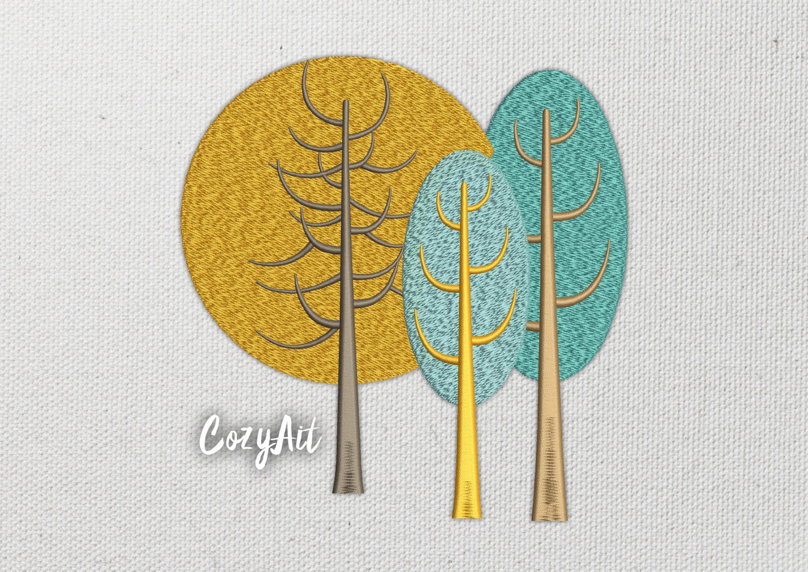 DIGITAL: Three Trees 3 Sizes Embroidery Design for Machine | Etsy