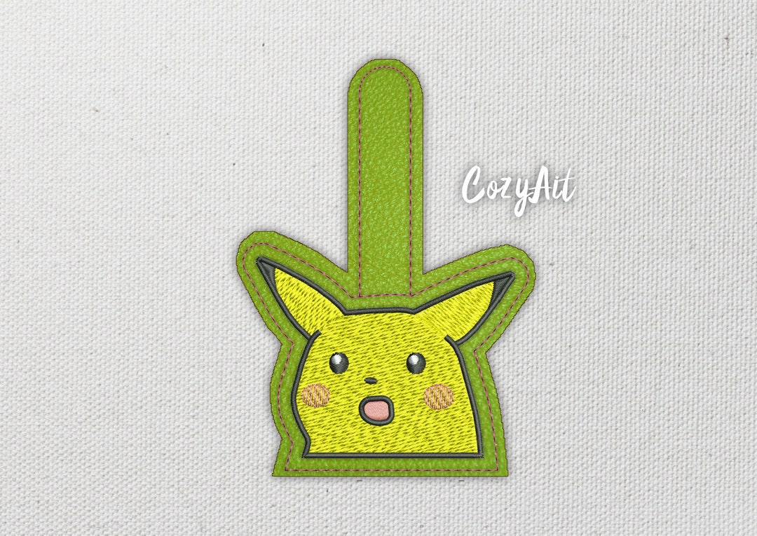 DIGITAL: Pikachu Meme Snap Tab - Embroidery Design for Machine ...