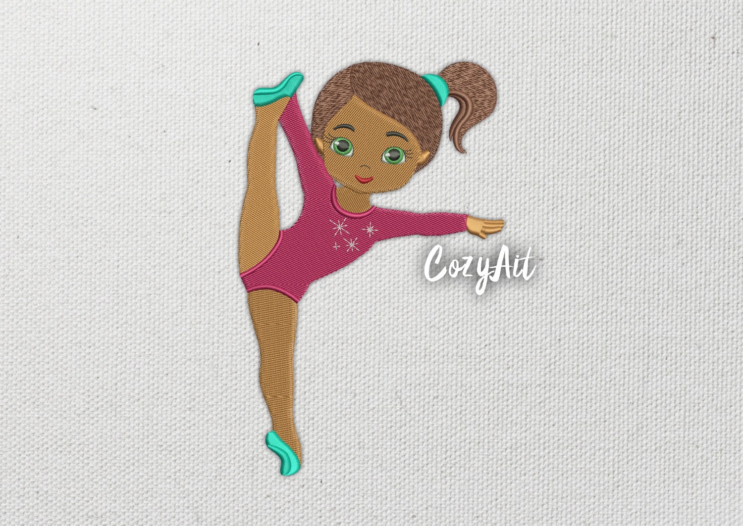 DIGITAL: Gymnastic Girl Doing Side Scale 3 sizes embroidery | Etsy