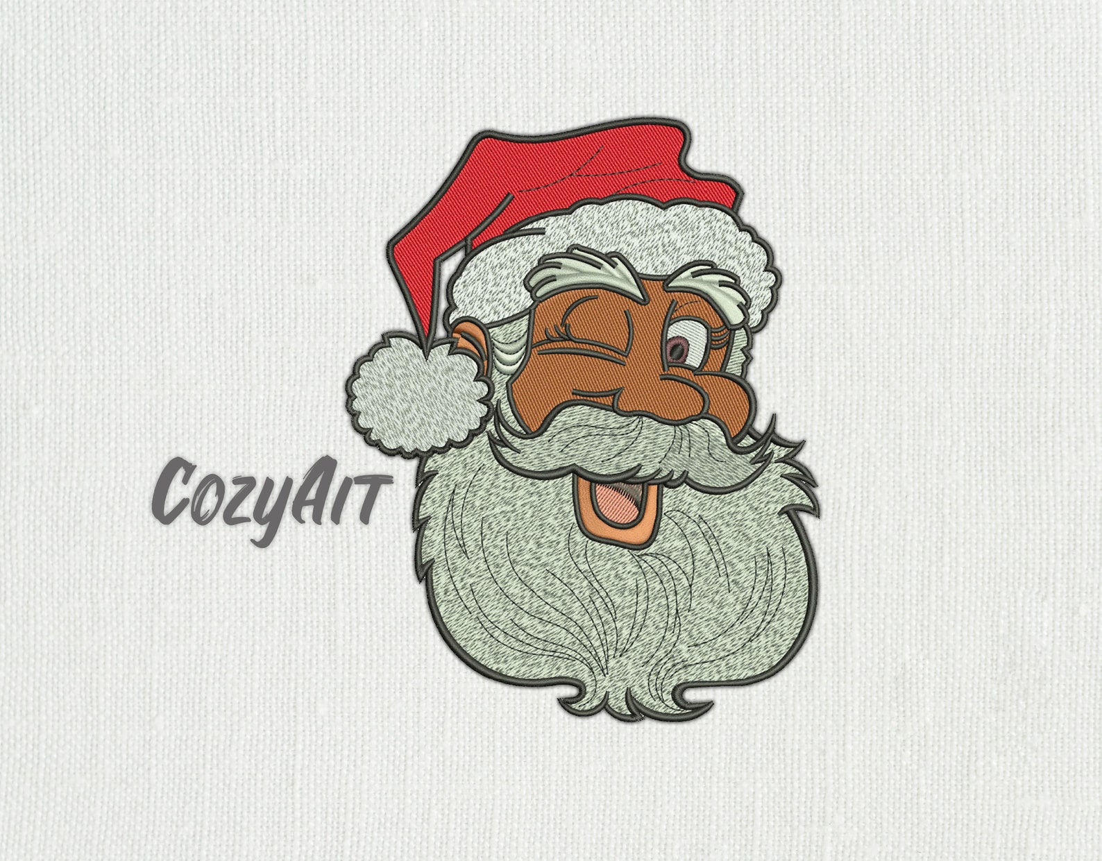 DIGITAL: African American Winking Hilarious Santa Claus - 4 Sizes ...