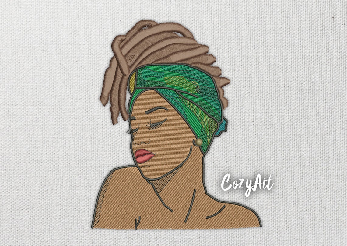 DIGITAL: Beautiful Woman With Dreadlocks 5 Sizes Embroidery - Etsy