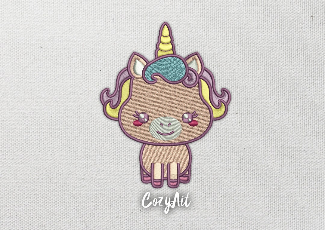 DIGITAL: Sweet Baby Unicorn - 5 Sizes Embroidery Design for Machine ...