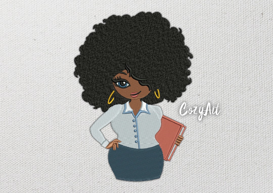 DIGITAL: Cute Busy Lady With Book - 6 Sizes Embroidery Design for ...