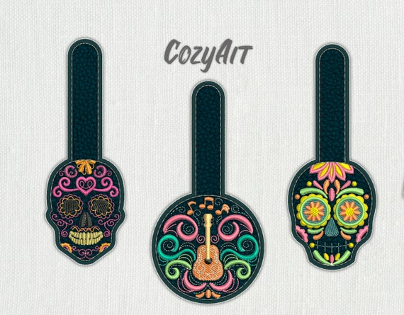 DIGITAL: Set of 3 Snap Tab Designs Sugar Skulls and Guitar - Etsy