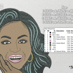 DIGITAL: Michelle Portrait - 4 Sizes Embroidery Design for Machine ...