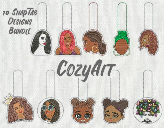 DIGITAL: Set of 10 Snap Tab Designs Different Woman and Girls - Etsy