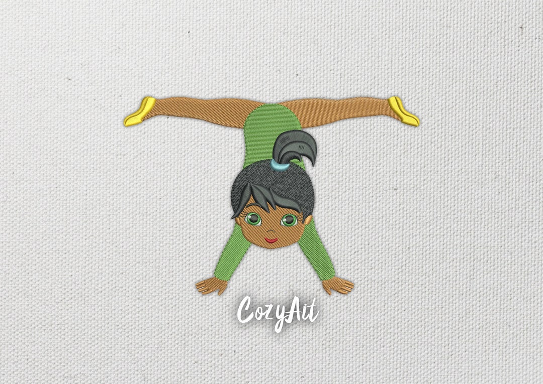 DIGITAL: Girl Doing Handstand Splits - 3 Sizes Embroidery Design for ...