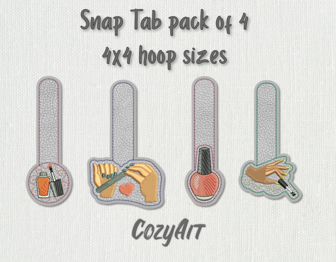 DIGITAL: Set of 4 Snap Tab Designs Manicure and Nail Art Pack ...