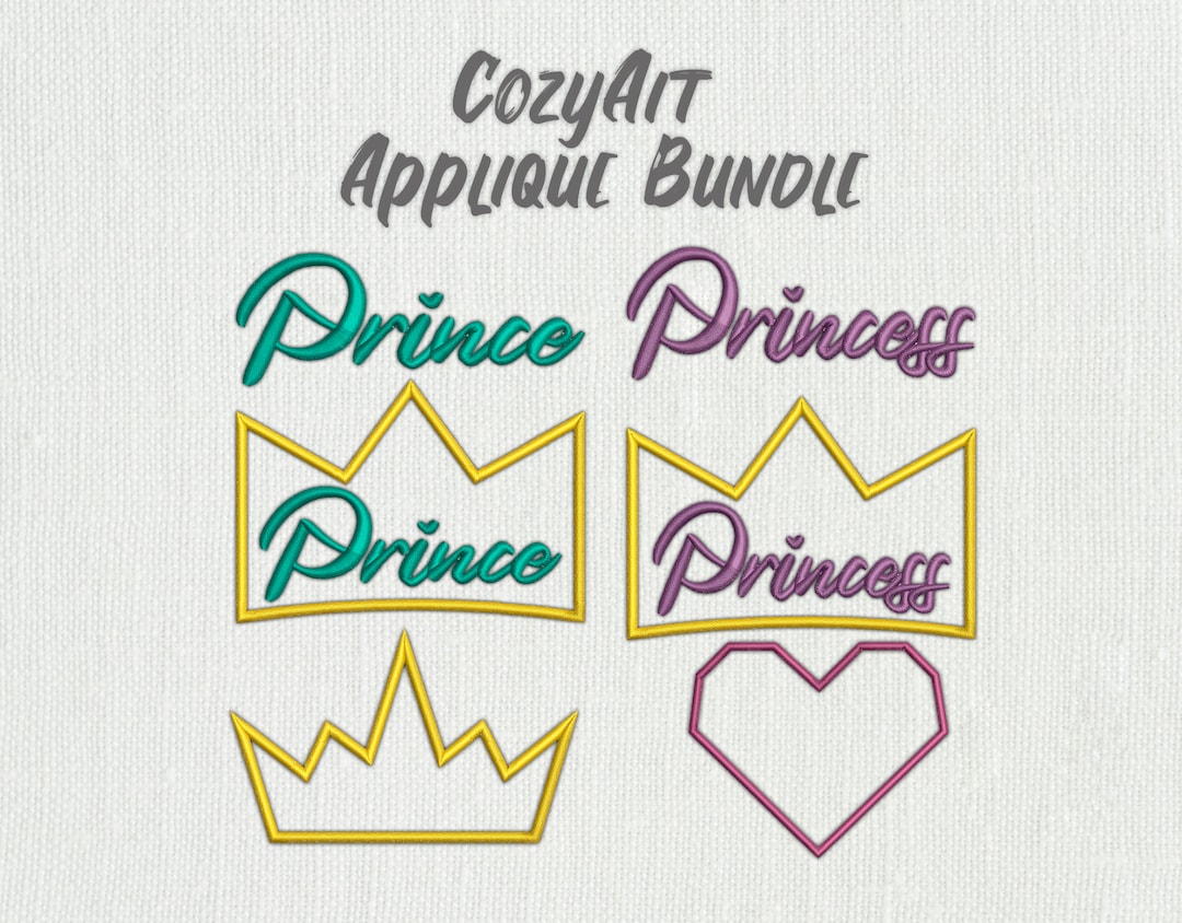 DIGITAL: Applique Prince and Princess Bundle Baby Projects ...