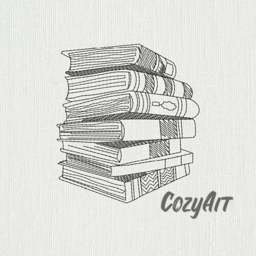 Stack of Books Machine Embroidery Design - Etsy