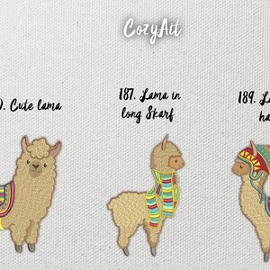 DIGITAL: 20% OFF Cute Lamas Bundle - Pack of 7 Embroidery Designs (3 ...