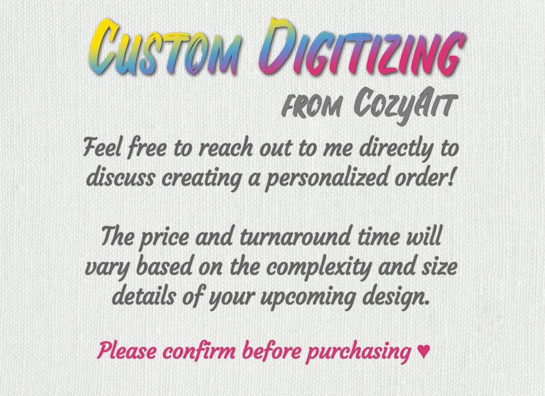 Custom Digitizing - Machine Embroidery - Etsy