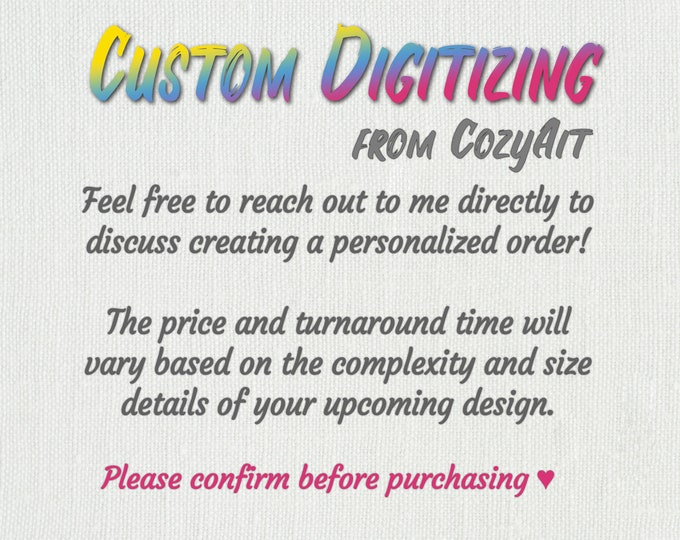 Custom Digitizing - Machine Embroidery - Etsy