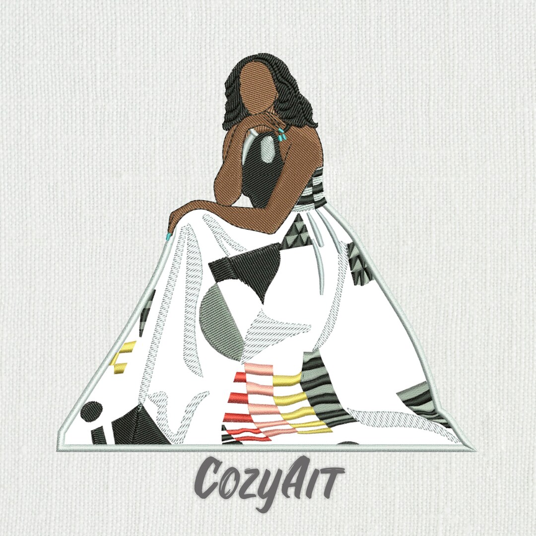 DIGITAL: APPLIQUE Faceless Michelle Obama in White Dress - 3 Sizes ...