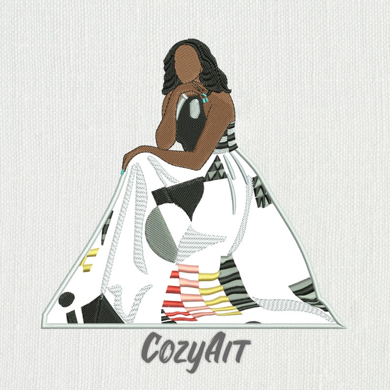 DIGITAL: APPLIQUE Faceless Michelle Obama in White Dress - 3 Sizes ...