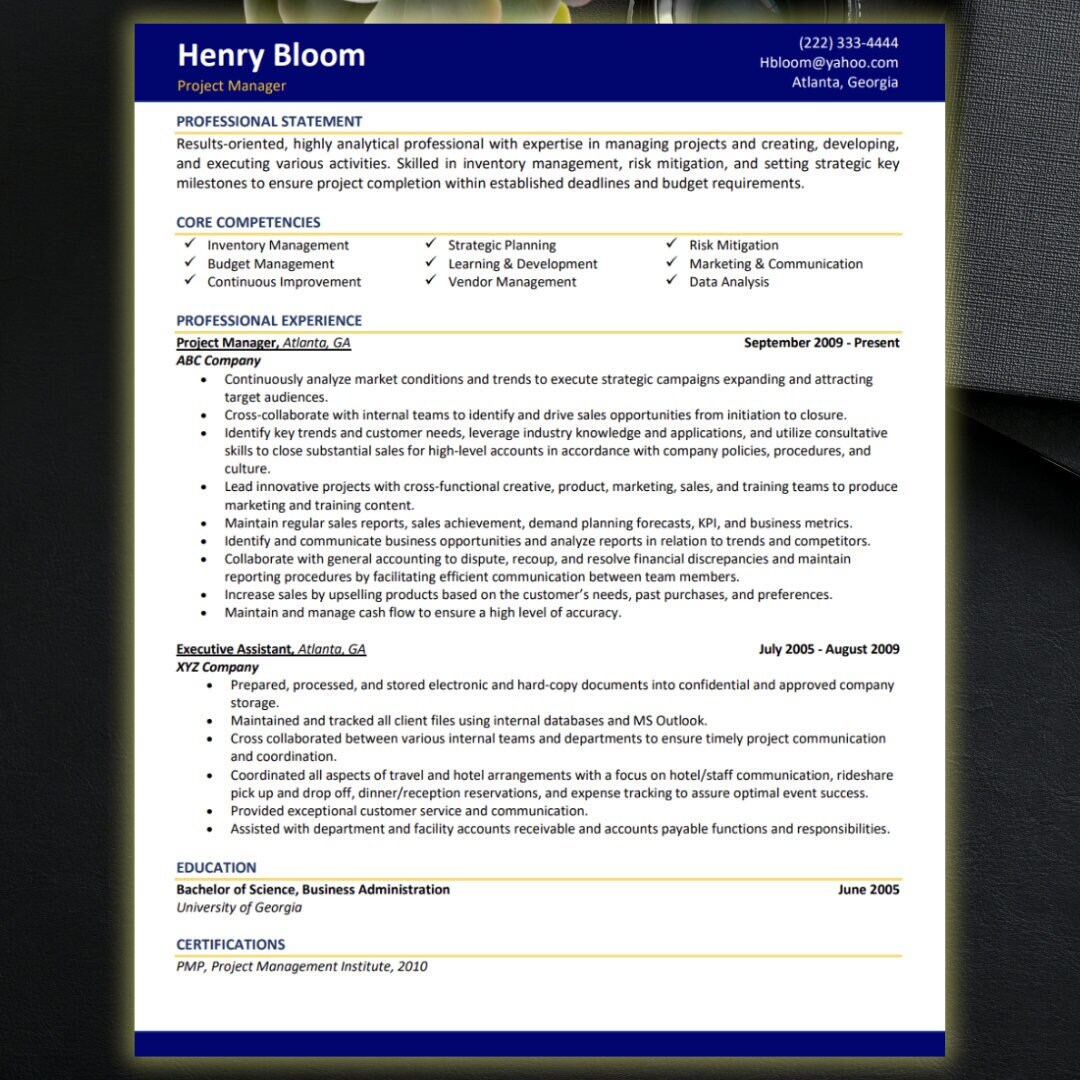 Resume Template - Etsy