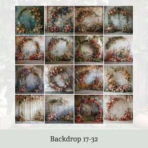 60x Floral Hop Digital Backdrops | Colorful Floral Texture Backgrounds ...