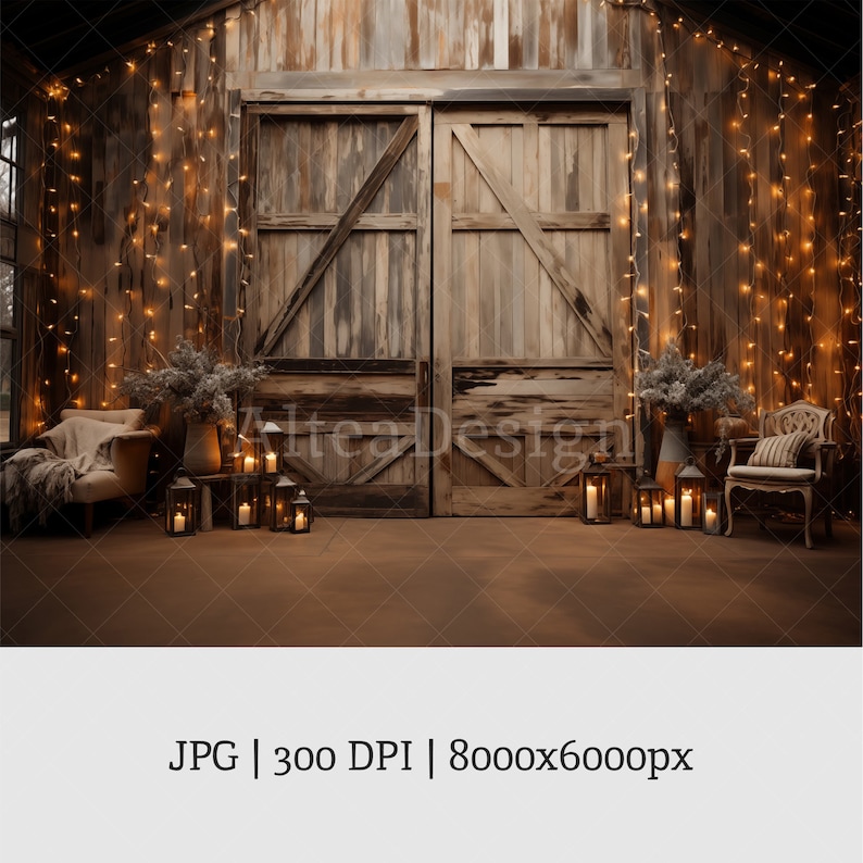 Christmas Rustic Barn Backdrop Christmas Photography, Digital Background, Composite Photoshoot ...