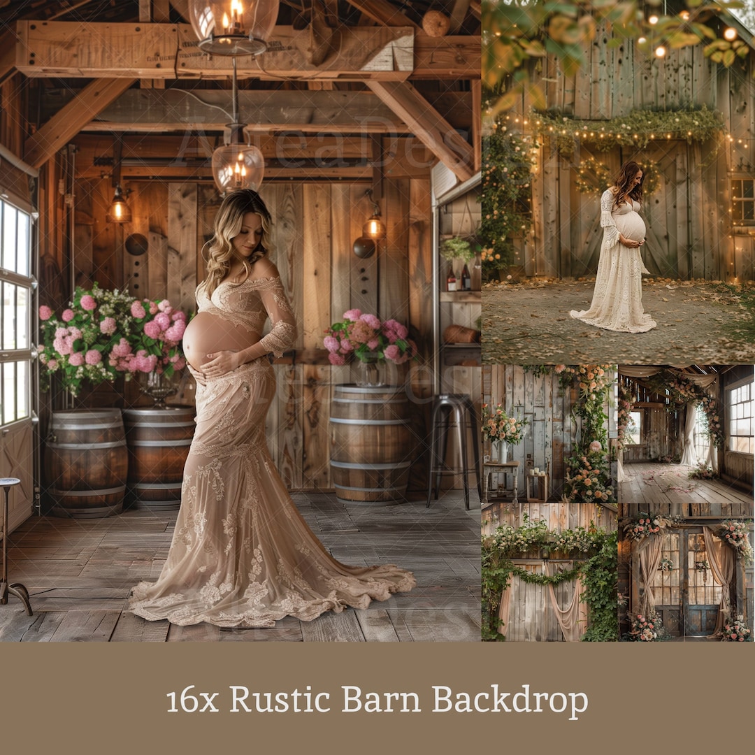 16x Rustic Barn Backdrops | Rustic Barn Digital Backgrounds | Maternity ...