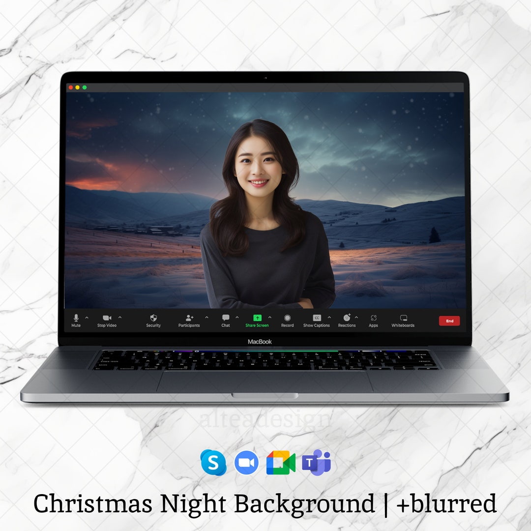 Christmas Night Zoom Background Virtual Meeting Background, Home Office ...