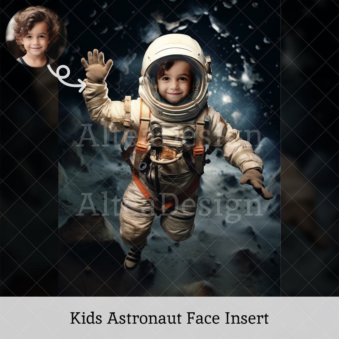 Kids Astronaut Face Insert | for Photoshop Composite, Digital ...