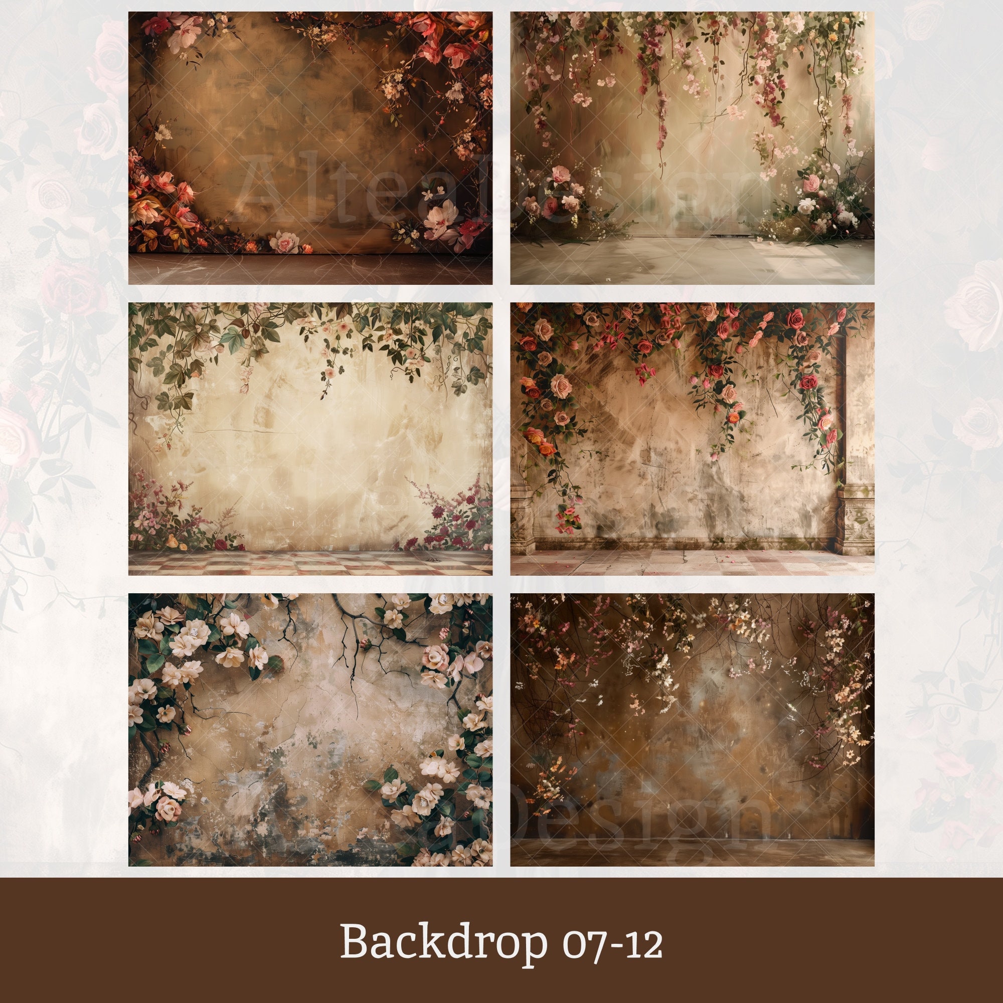 17x Floral Old Master Backdrops | Classic Vintage Backgrounds ...