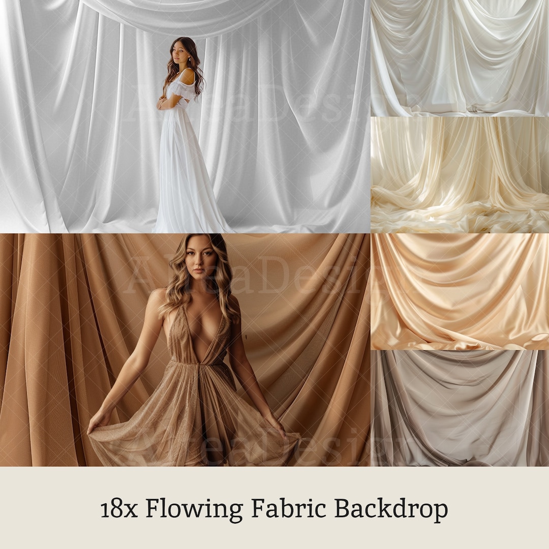 18x Flowing Fabric Digital Backdrops | Drape Backgrounds | Maternity ...