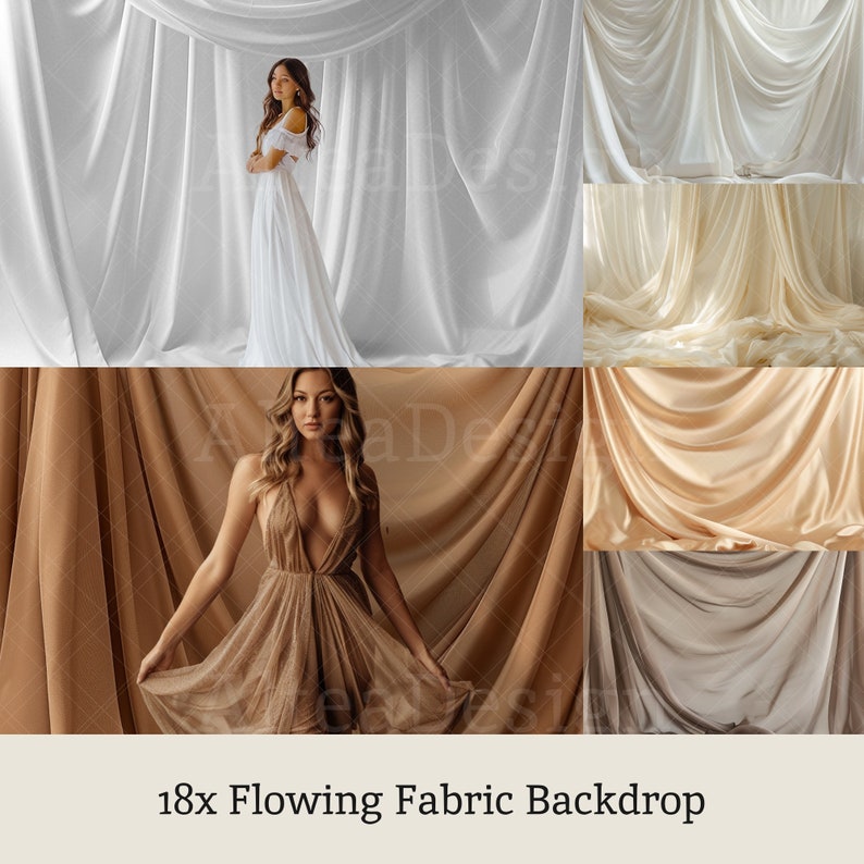 18x Flowing Fabric Digital Backdrops Drape Backgrounds Maternity ...