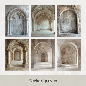 12x Concrete Arch Digital Backdrops | Classic Arch Backgrounds ...