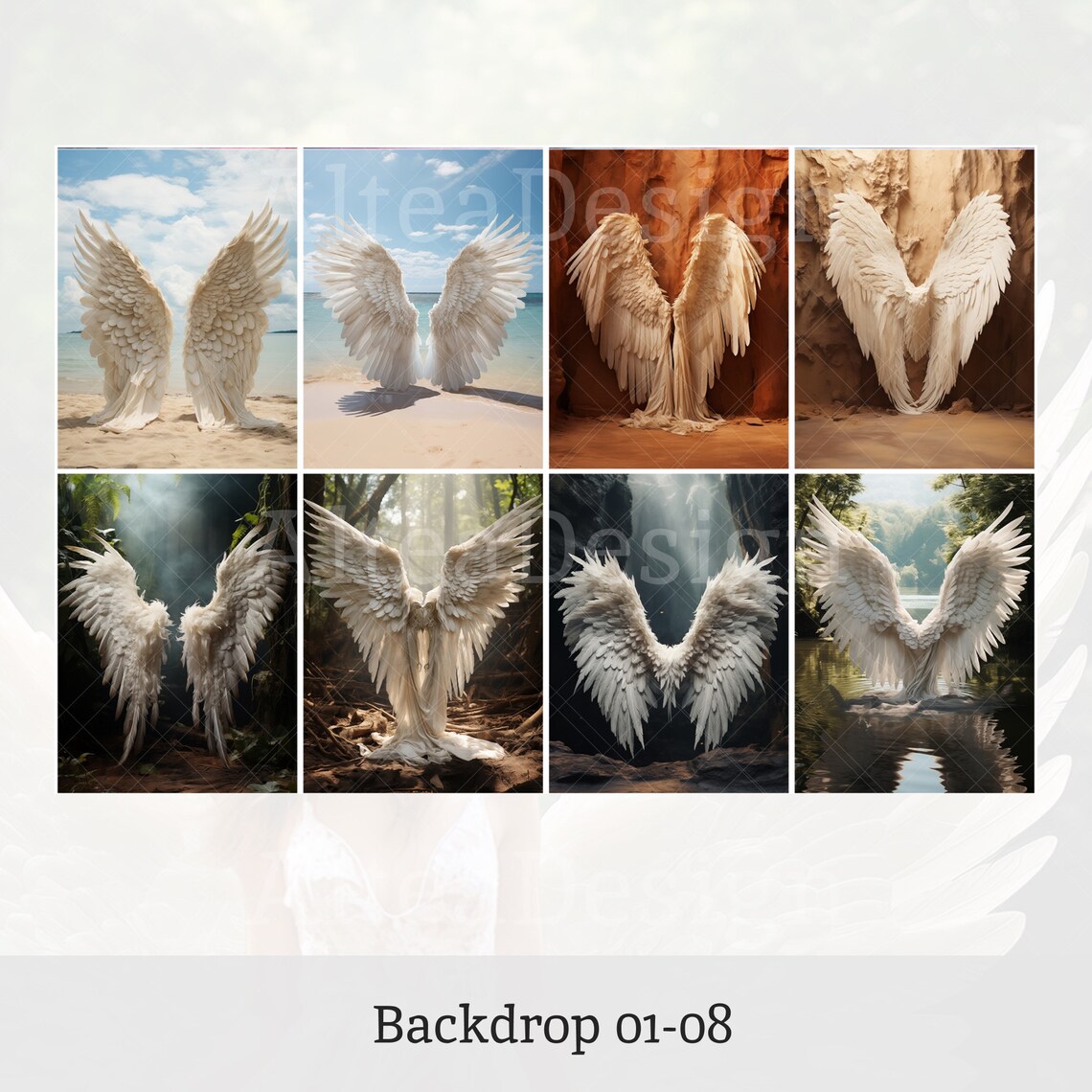 12x Nature Angel Wings Digital Backdrops | Nature Angel Wing ...